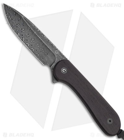 CIVIVI Elementum Fixed Blade Knife Black w/ Damascus Blade