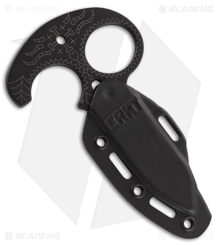 CRKT Tecpatl "Forged By War" Fixed Blade Push Dagger (3.3" Black) 2261 ...
