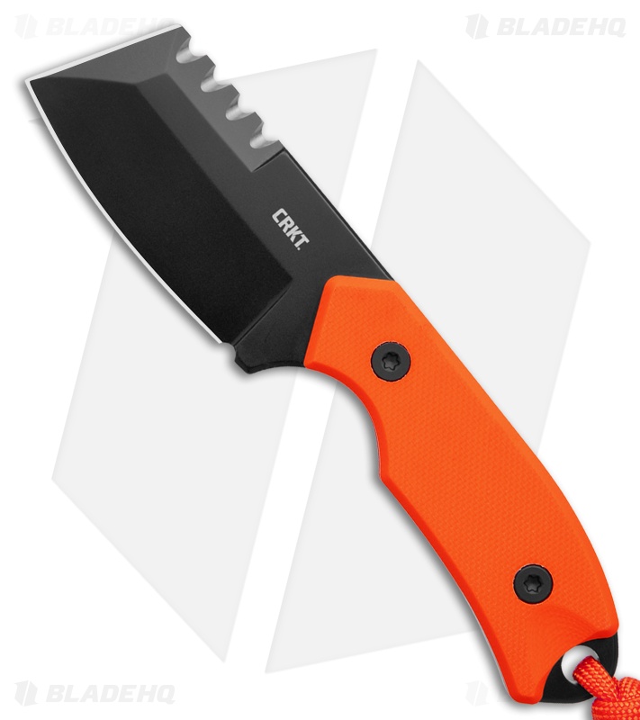 CRKT Razel Compact Fixed Blade Knife Orange G-10 Black Serr