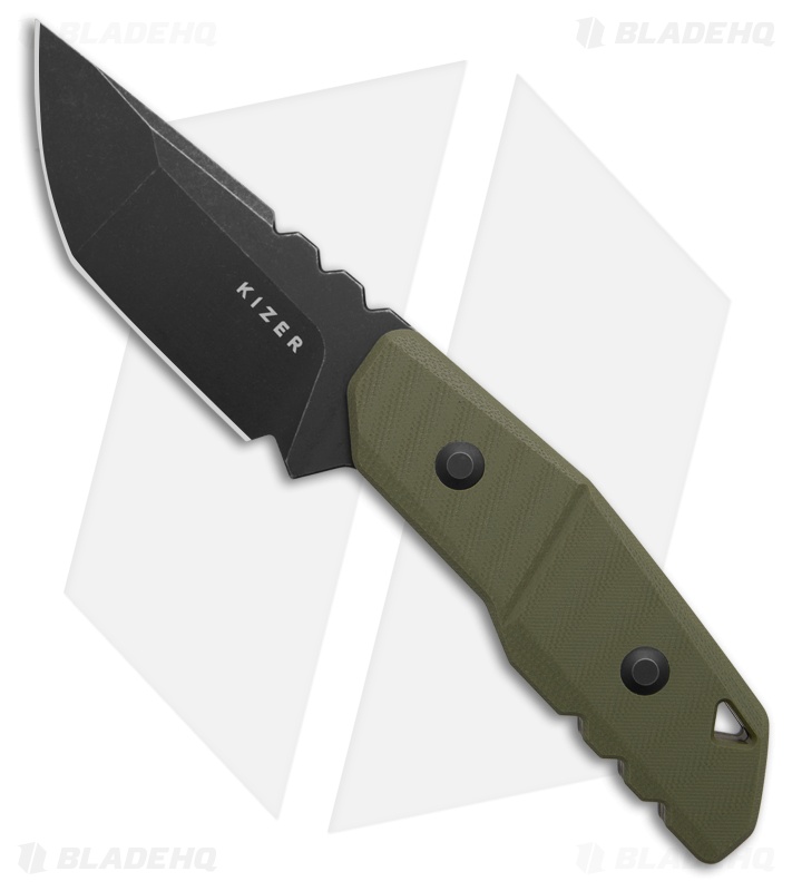 Kizer Quartz Fixed Blade Knife OD Green G-10