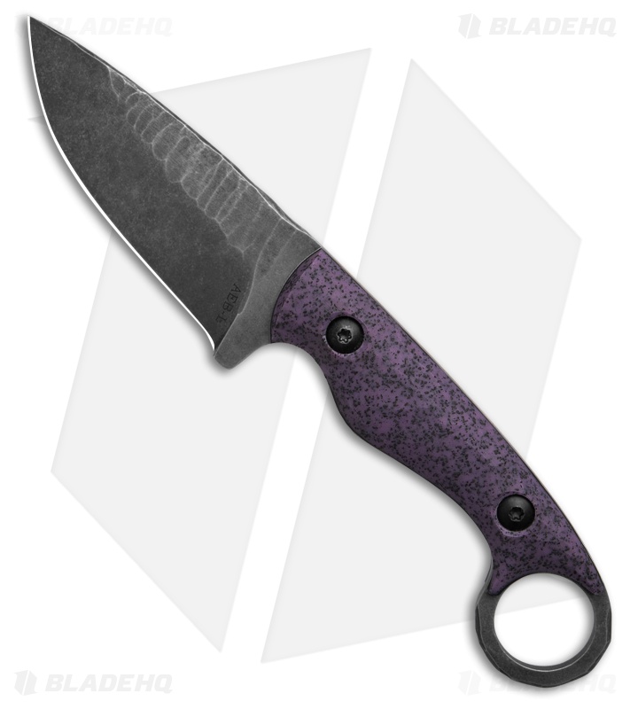 The Wizard Forge Duty Gremlin Fixed Blade Knife Purple Griptec