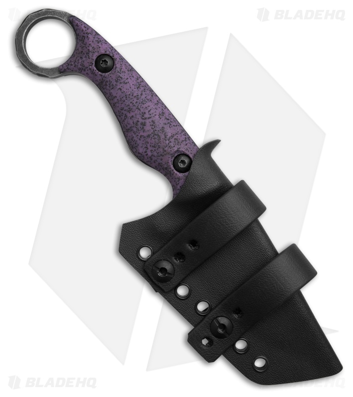 The Wizard Forge Duty Gremlin Fixed Blade Knife Purple Griptec