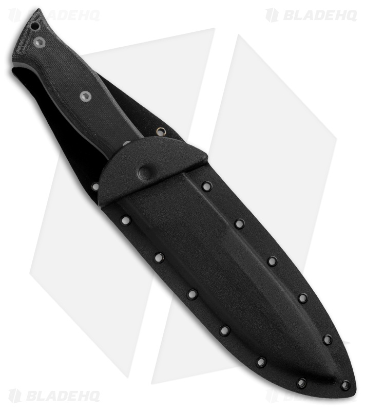 EnTrek Merc Fixed Blade Knife Black Micarta (6.5" Bead Blast) - Blade HQ
