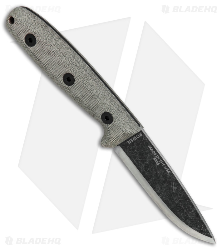 ESEE Camp-Lore Bolieu RB3 Bushcraft Knife Micarta (3.5" Black Stonewash ...