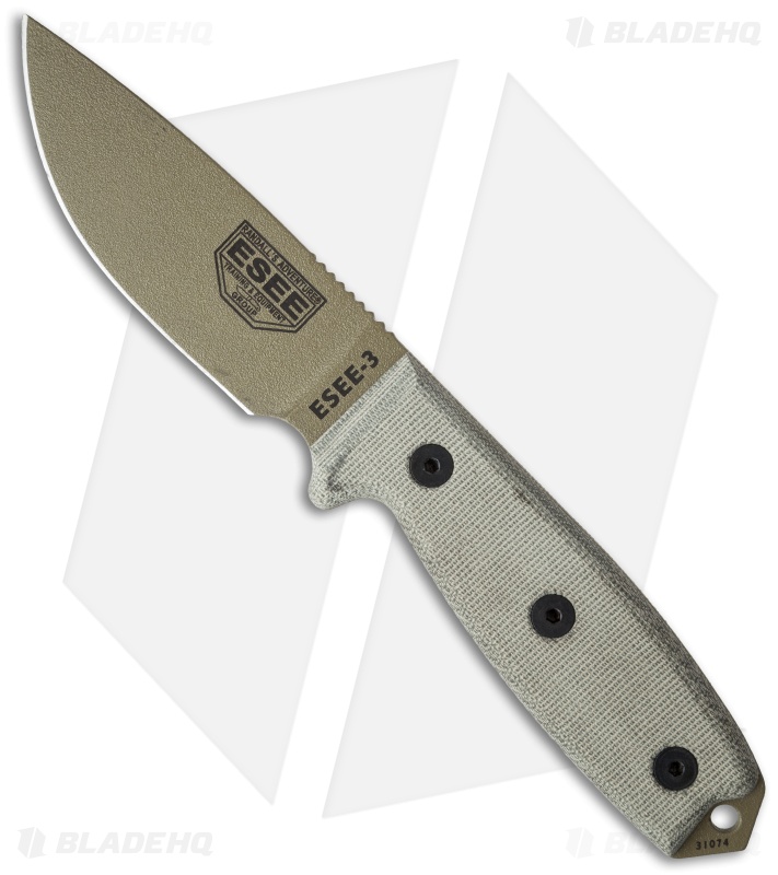ESEE Knives ESEE-3P-MB-DE Knife Sheath & MOLLE Back (3.88" Dark Earth ...