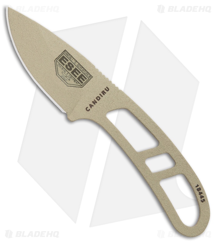 ESEE Candiru Fixed Blade Neck Knife (2" Desert Tan) - Blade HQ