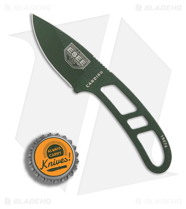 ESEE Candiru Fixed Blade Neck Knife (2" Olive Drab) - Blade HQ