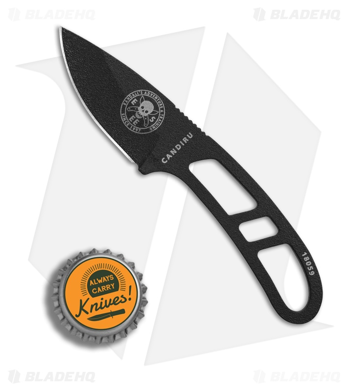 ESEE Candiru Fixed Blade Neck Knife (2" Black) - Blade HQ