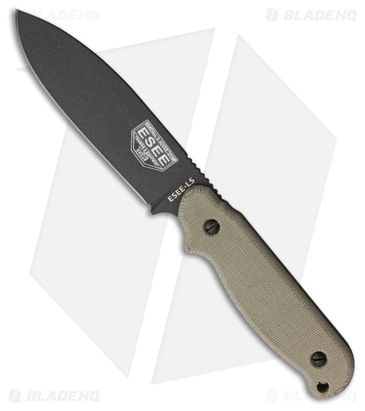 ESEE Laser Strike Knife Fixed Survival Blade w/ Fire Starter (5" Gray ...
