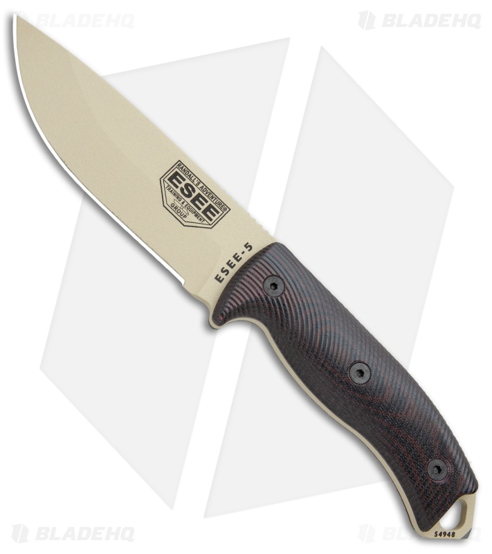 ESEE Knives ESEE-5P Fixed Knife Red/Black 3D G-10 - Blade HQ