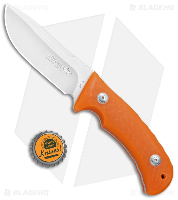 BlackFox Outdoor 132 Fixed Blade Knife Orange G-10 (3.9" Satin) 02FX113 ...