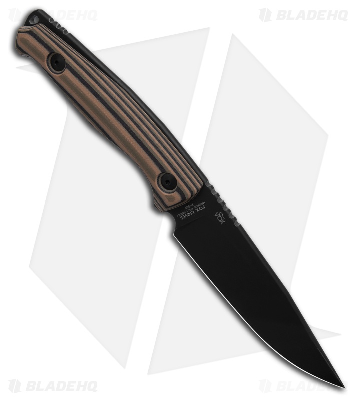 Fox Knives TUR Fixed Blade Knife Black/Green/Tan G-10 Black