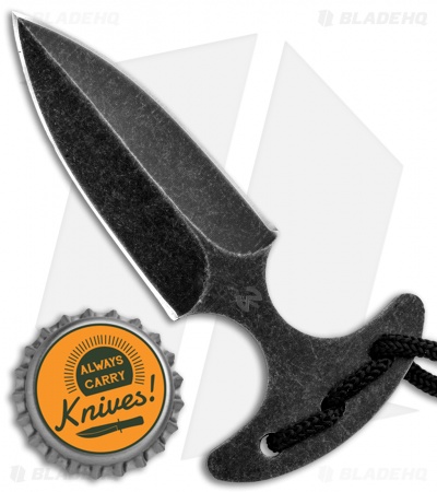 Fred Perrin Push-Dagger Medium | Fixed Blade Neck Knife | Black