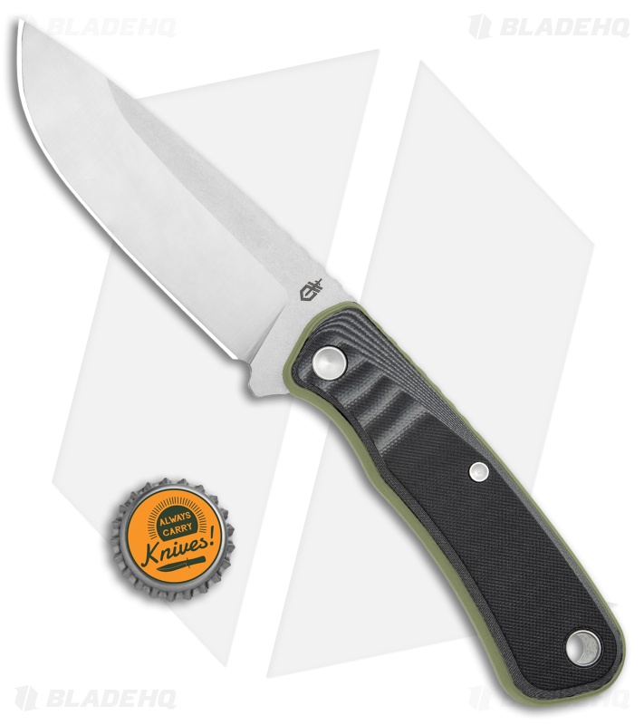 Gerber Downwind Drop Point Black/Green Fixed Hunting Knife