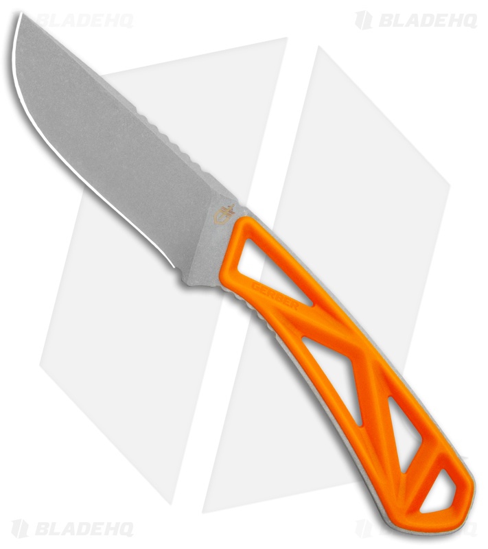 Gerber EXO-MOD Drop Point Fixed Blade Knife Orange (Stonewash) 30 ...