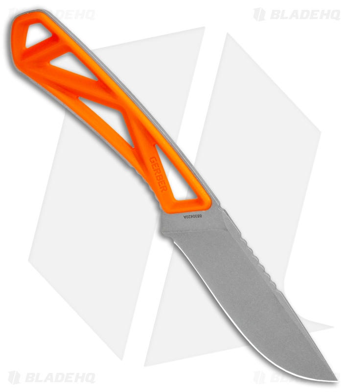 Gerber EXO-MOD Drop Point Fixed Blade Knife Orange (Stonewash) 30 ...