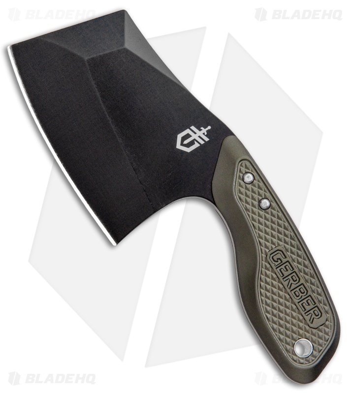 Gerber Tri-Tip - Mini Cleaver Fixed Blade Knife | Green | Blade HQ