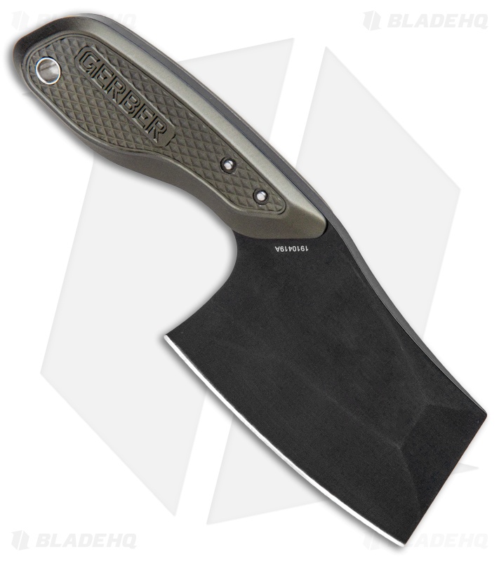 Gerber Tri-Tip - Mini Cleaver Fixed Blade Knife | Green | Blade HQ