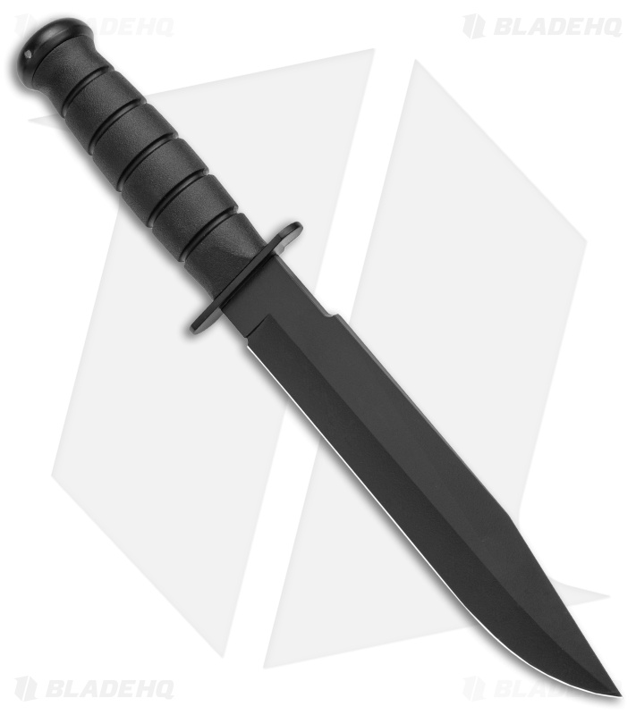 Ka-Bar Fighter Fixed Blade Knife Black Polymer - Blade HQ