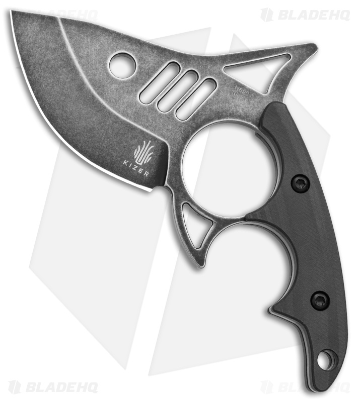 Kizer Shark Tooth Fixed Blade Knife Black CF - Blade HQ
