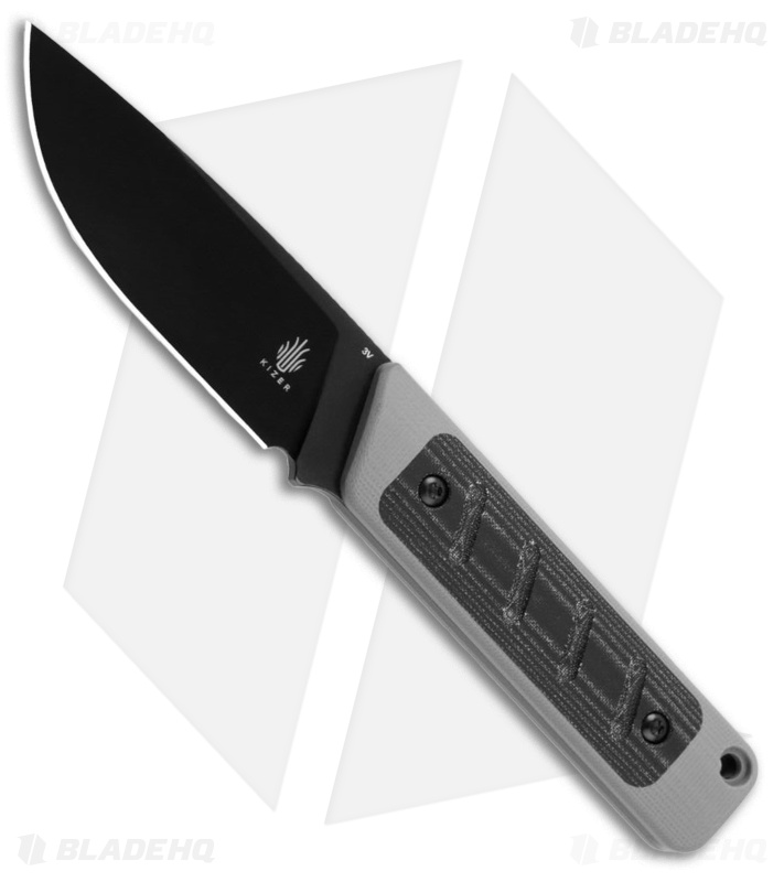 Kizer Smolt Fixed Blade Knife Black G-10/Gray Micarta Black