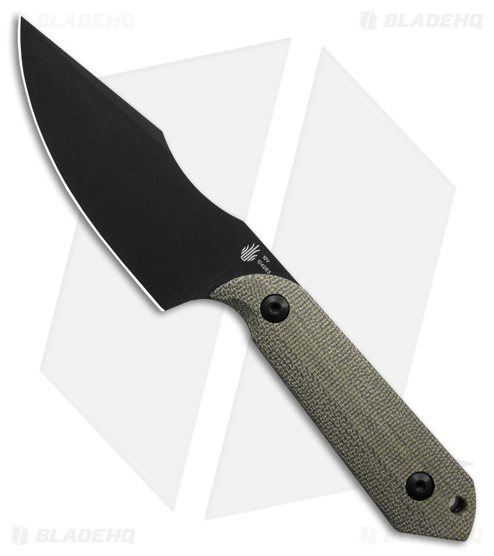 Kizer Maverick Customs Harpoon Fixed Blade Knife Green Micarta (3.75 ...