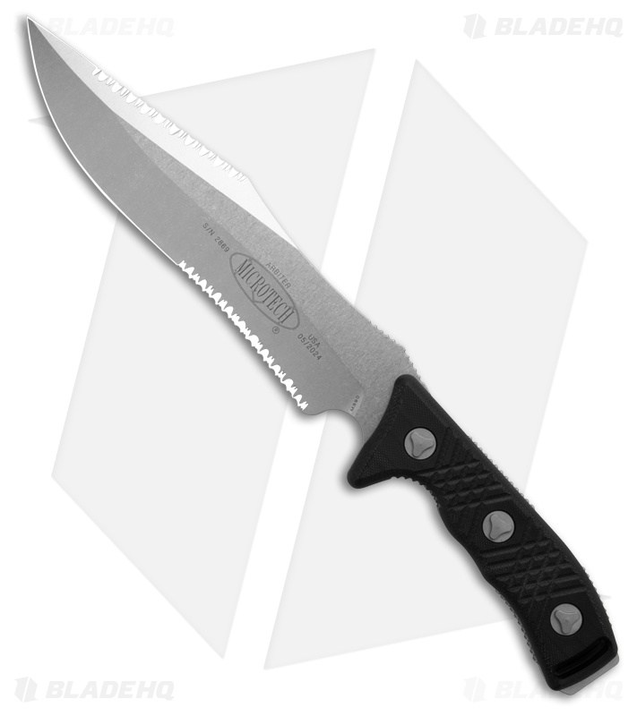 Microtech Arbiter Fixed Blade Knife Black G-10 SW Full Serr