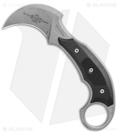 Microtech Bastinelli Iconic Karambit Fixed Blade Knife (Apocalyptic) - Blade HQ