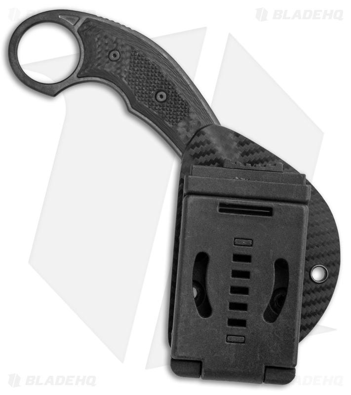 Microtech Bastinelli Signature Iconic Karambit Fixed Blade Knife CF (Black) - Blade HQ