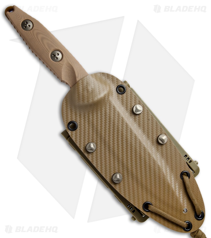 Microtech Socom Alpha Fixed Blade Knife Tan G-10 (5" Tan PVD) - Blade HQ