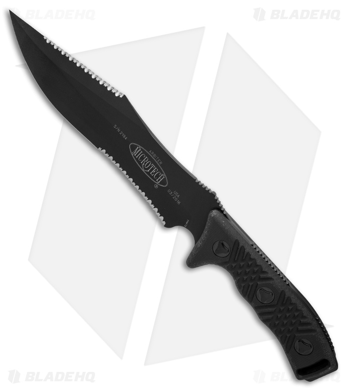 Microtech Arbiter Fixed Blade Knife (8.75" Black Double Serr) 104-3 ...