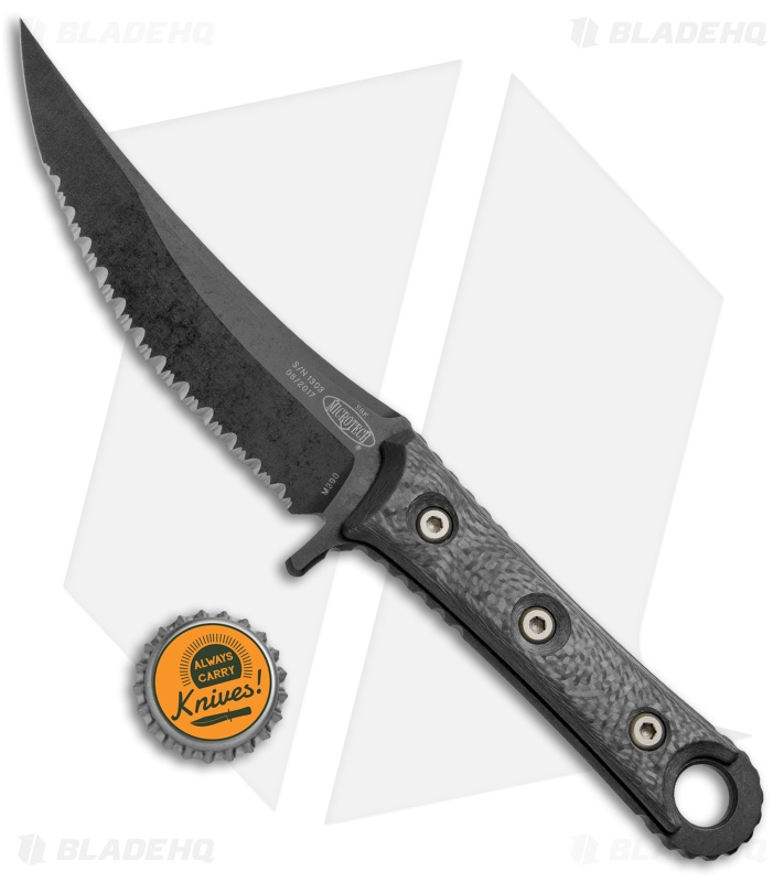 Microtech Borka SBK Fixed Blade Knife Carbon Fiber (5" Black Full Serr ...