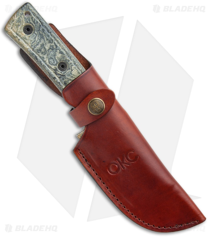 Ontario Keene Valley Hunter Fixed Blade Knife Green Micarta (4.4" Satin ...