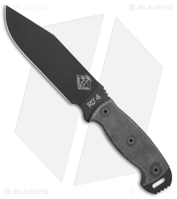 Ontario OKC Ranger RD-6 Fixed Blade Knife Black Micarta (6.6" Black ...