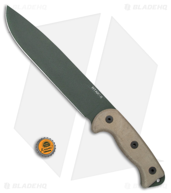 Ontario RTAK-II Knife Fixed Blade Knife Natural Micarta (10.5" Green ...