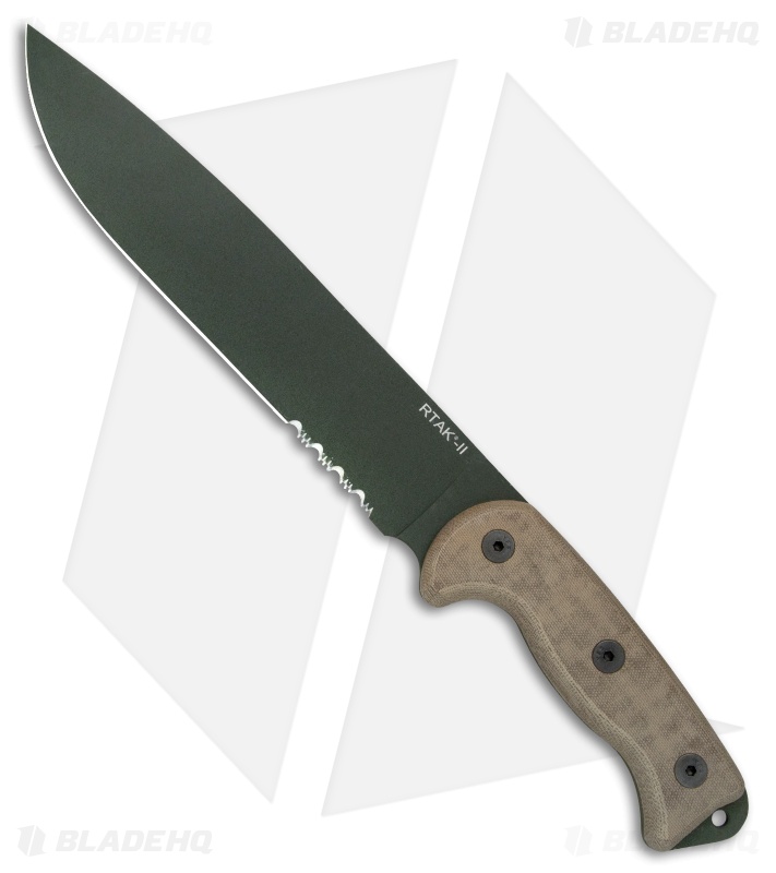 Ontario RTAK-II Knife Fixed Blade Knife Micarta (10.5" Green Serr) OKC ...