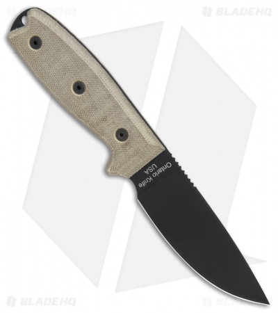 Ontario OKC RAT-3 Fixed Blade Knife Tan Micarta (3.6" Black) 8665 ...