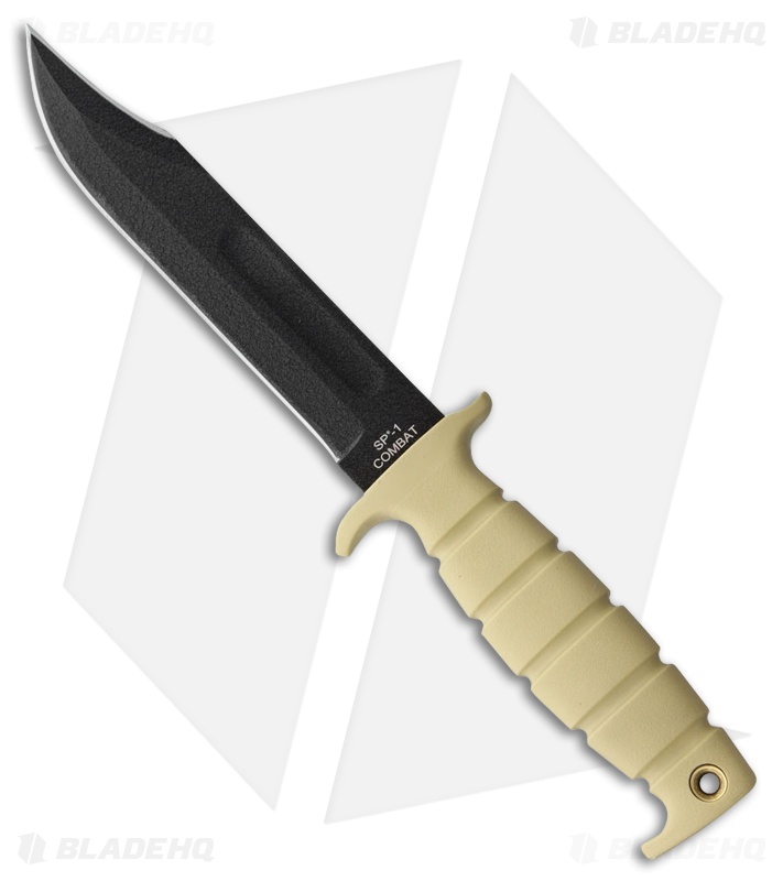 Ontario Marine SP-1 Combat Fixed Blade Knife Tan Kraton (7" Black ...