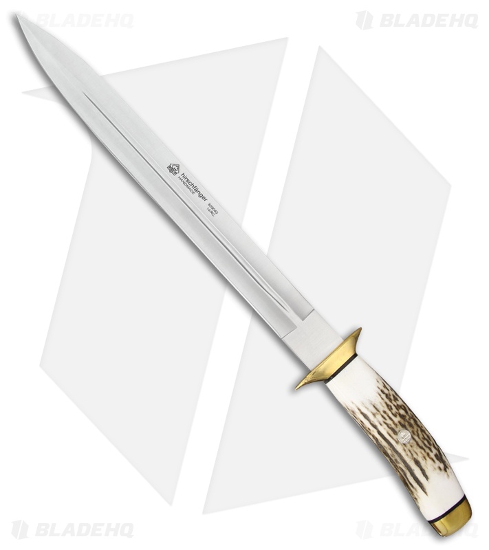 Puma IP Hirschfanger Dagger Fixed Blade Knife Genuine Stag (11.5" Satin ...
