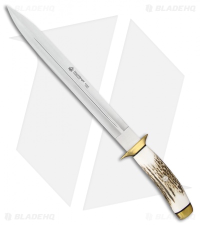 Puma IP Hirschfanger Dagger Fixed Blade Knife Genuine Stag (11.5" Satin ...