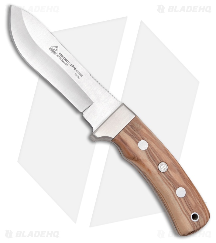 Puma IP Montero Fixed Blade Knife Smooth Olive Wood (4.625" Satin ...