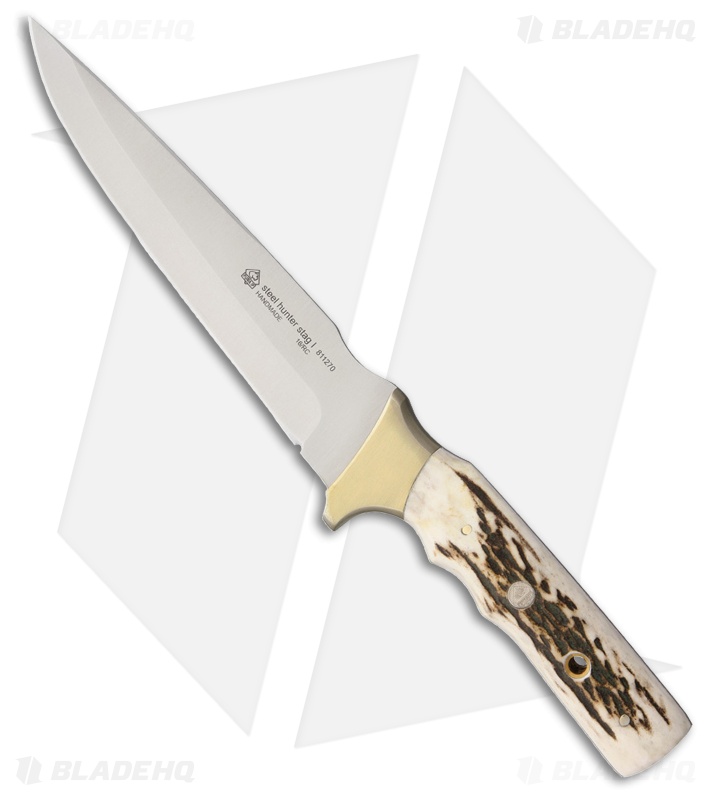 Puma IP Steel Hunter Fixed Blade Knife Genuine Stag (7" Satin) 811270 ...
