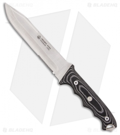 Puma IP Vacuero Fixed Blade Knife Black Micarta (6.625" Satin Serr ...