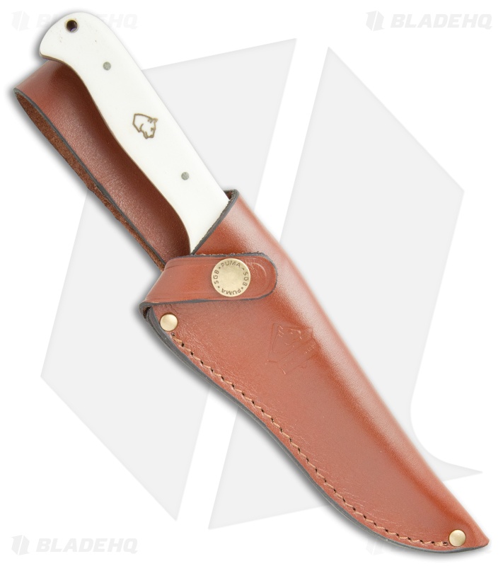 Puma SGB Buffalo Hunter Fixed Blade Knife White Bone (5.625" Satin ...