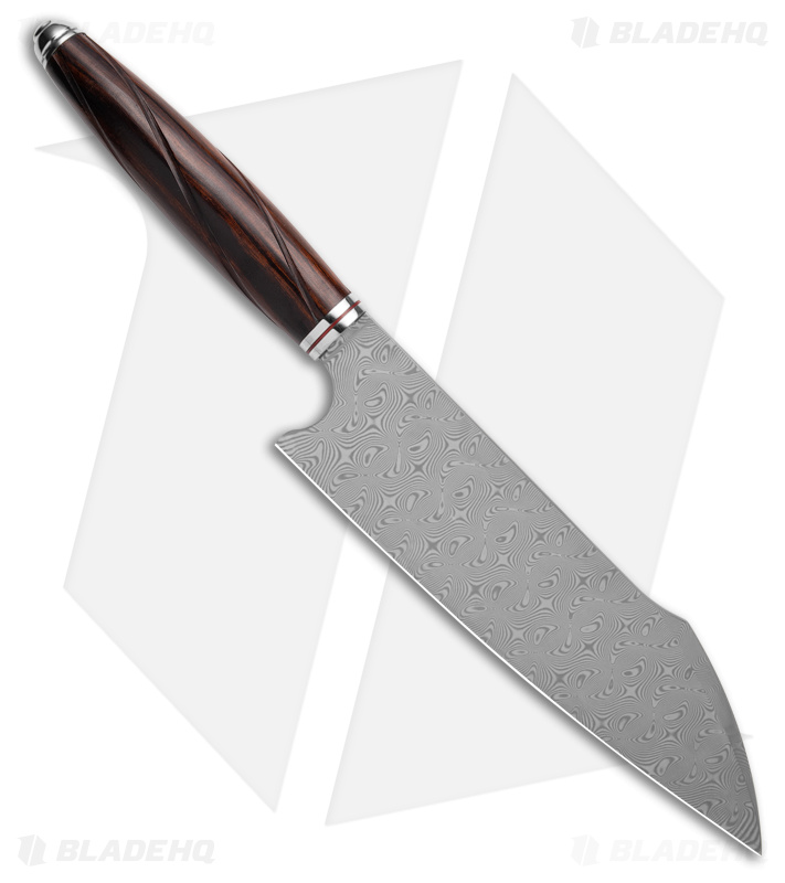 QSP Mulan 8" Harpoon Chef Knife Desert Iron Wood - Blade HQ