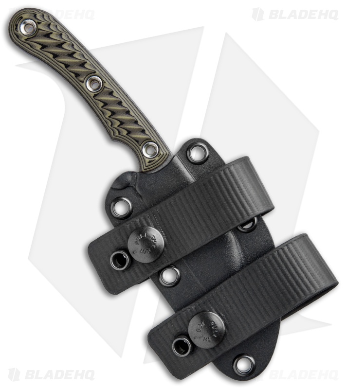 RMJ Tactical COHO | Sheepsfoot Fixed Blade Knife | Dirty Olive G-10