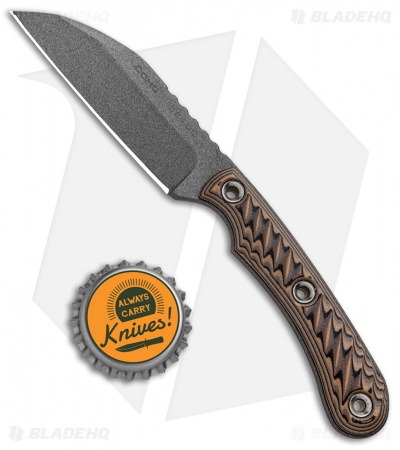 RMJ Tactical COHO | Sheepsfoot Fixed Blade Knife | Hyena Brown G-10