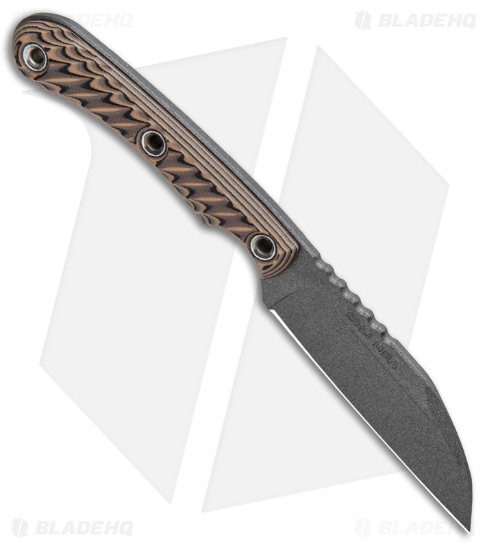 RMJ Tactical COHO | Sheepsfoot Fixed Blade Knife | Hyena Brown G-10