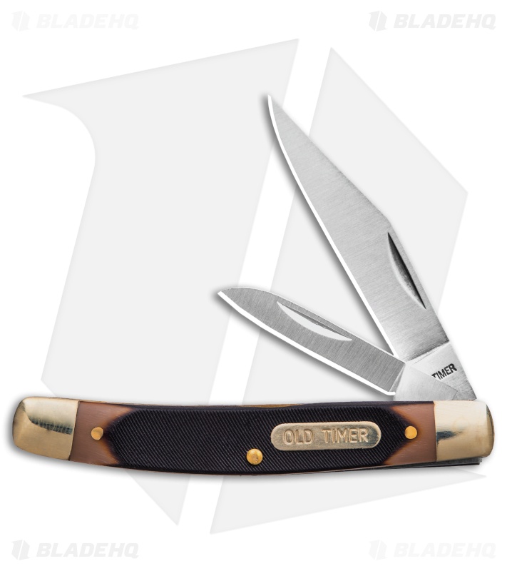 Old Timer Traditional Pocket Knife/Leather Keychain Set - Blade HQ