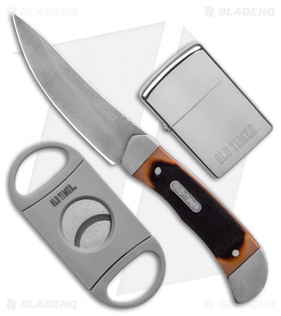 Old Timer Fixed Knife + Lighter/Cigar Cutter - Blade HQ